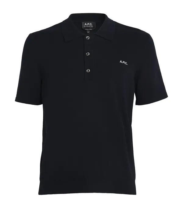 a.p.c archive knit polo ニットポロ Clifford Knit Polo Green | Archive Rib Polo Shirt – Far Afield