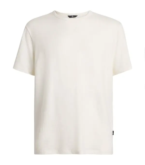 7 For All Mankind Linen-blend T-shirt - White