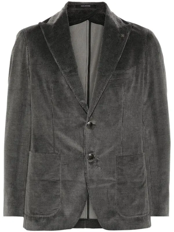 Tagliatore Single-breasted Corduroy Blazer - Grey