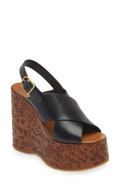 Chloé Maxime Wedge Sandal - 001 Black