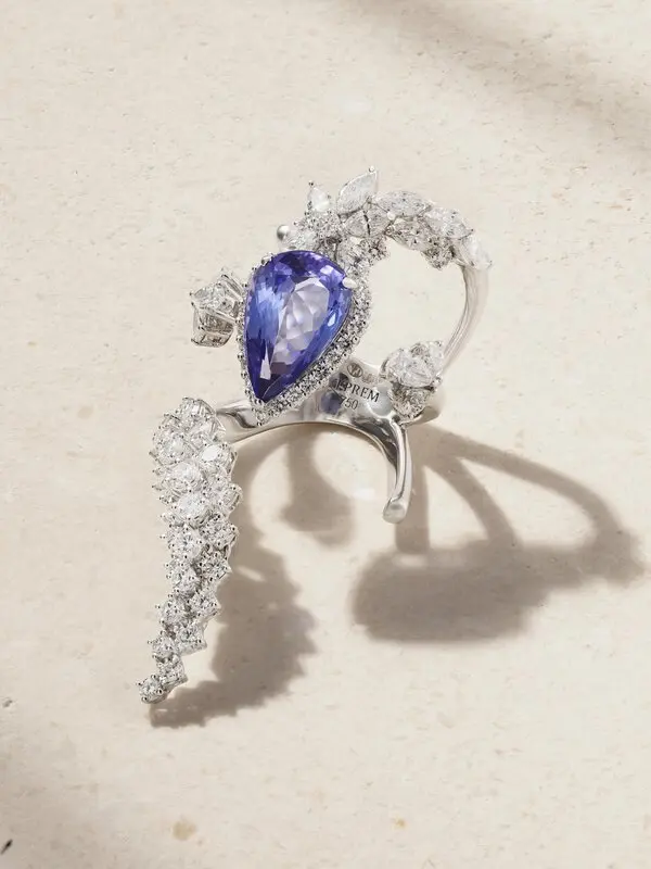 Yeprem 18-karat White Tanzanite And Diamond Ring