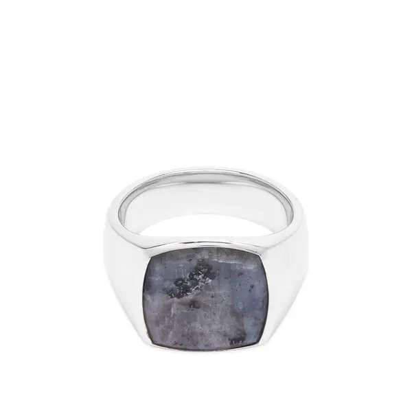 Tom Wood Cushion Larvikite Stone Ring