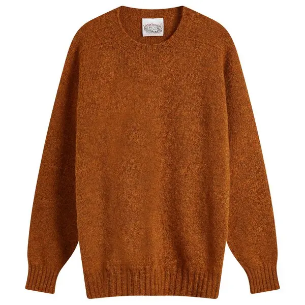 JAMIESON'S OF SHETLAND Crew Knit - Burnt Umber