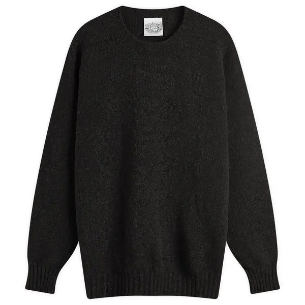 JAMIESON'S OF SHETLAND Crew Knit - Black Mix