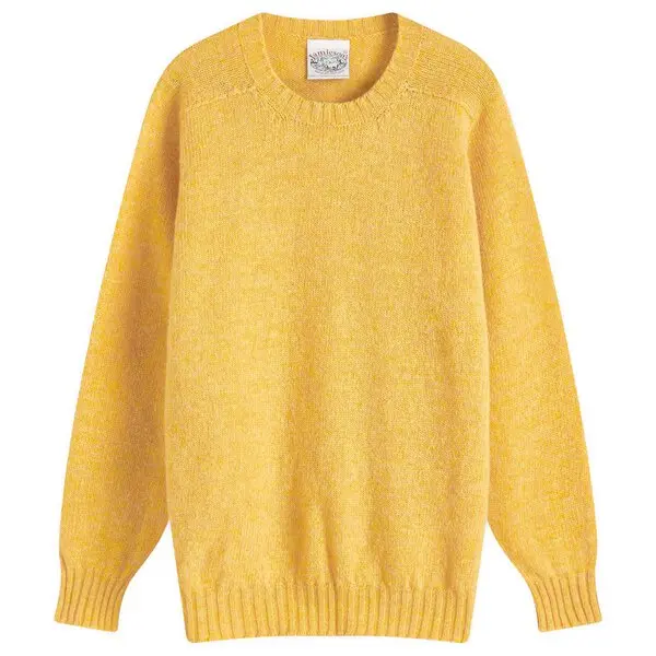 JAMIESON'S OF SHETLAND Crew Knit Jumper - Buttercup