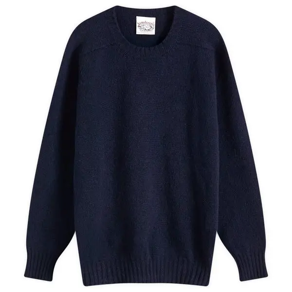 JAMIESON'S OF SHETLAND Crew Knit - Dark Navy