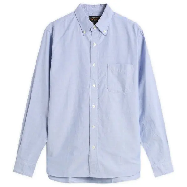 BEAMS Button Down Oxford Shirt - Blue