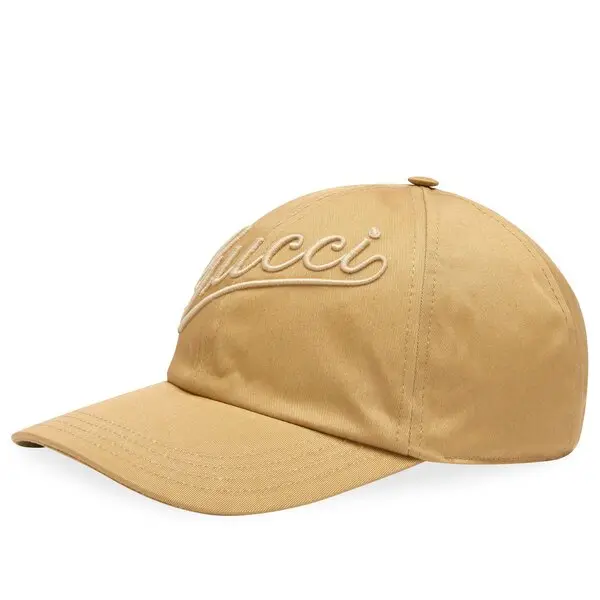 Gucci Script Logo Cap - Camel