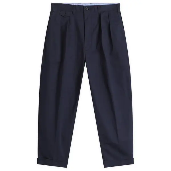 BEAMS 2 Pleat Chino - Navy