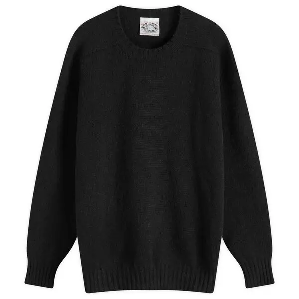 JAMIESON'S OF SHETLAND Crew Knit Pullover - Black