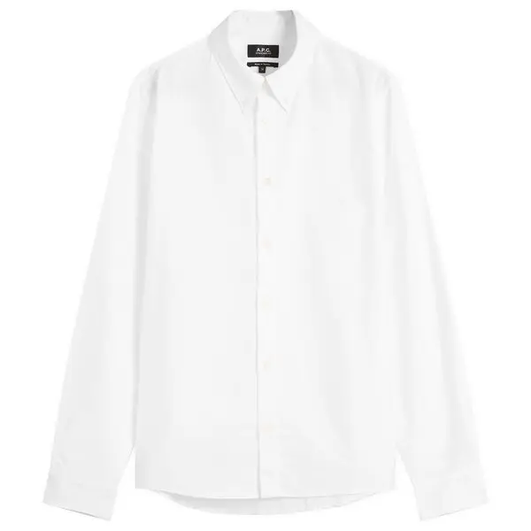 A.p.c. Greg Logo Button Down Oxford Shirt - White