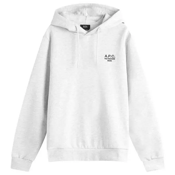 A.p.c. Rue Madame Logo Hoodie - Heather Grey/black