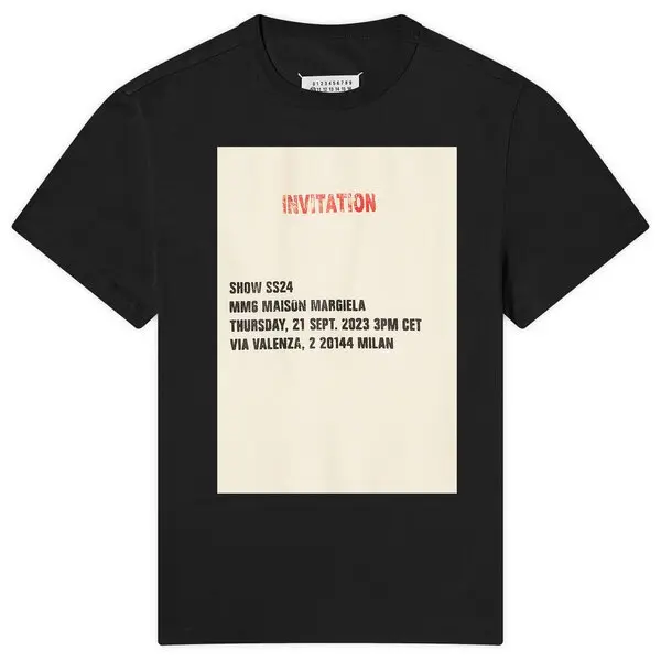 Maison Margiela Show Invitation Logo T-Shirt In Black - 50% Off 