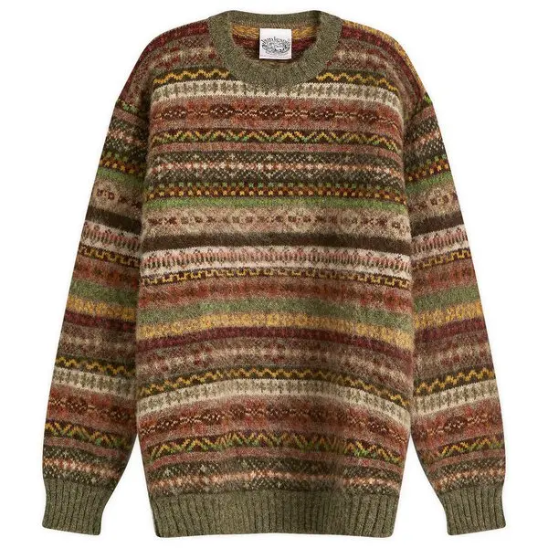 JAMIESON'S OF SHETLAND Brushed Fair Isle Crew Knit