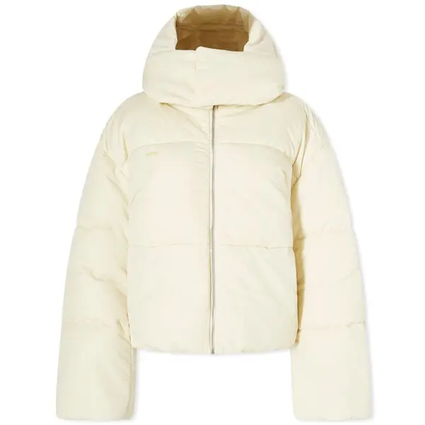 PANGAIA Flwrdwn Recycled Nylon Cropped Puffer Jacket - Rind Yellow
