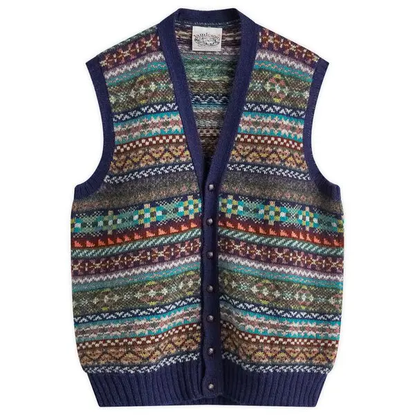 JAMIESON'S OF SHETLAND Fair Isle Button Through Vest