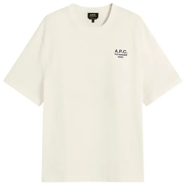 A.p.c. Rue Madame Logo T-shirt - White/dark Navy