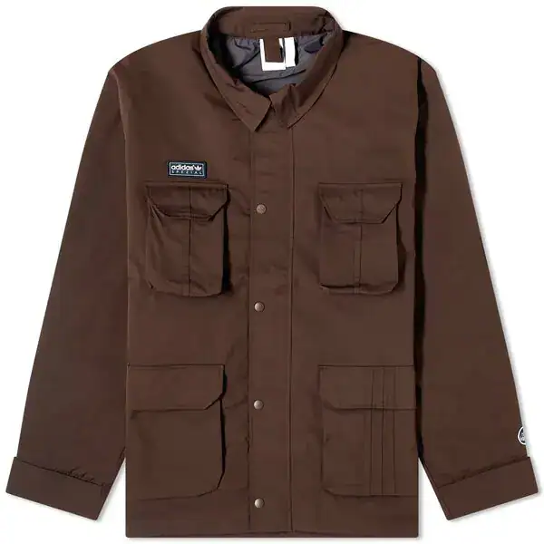 Adidas Spzl Haslingden Jacket In Dark Brown 40% Off Editorialist