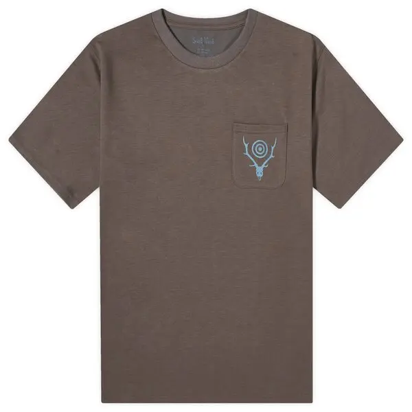 South2 West8 Round Pocket T-Shirt In Charcoal - 65% Off | Editorialist