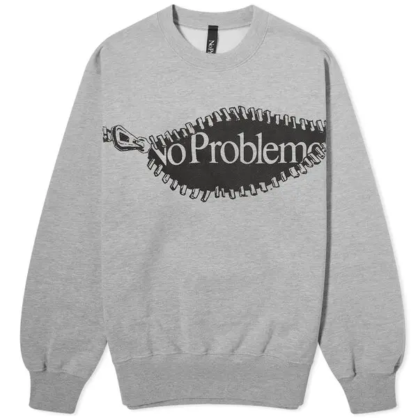 NOPROBLEMO Zip Graphic Crew Sweat