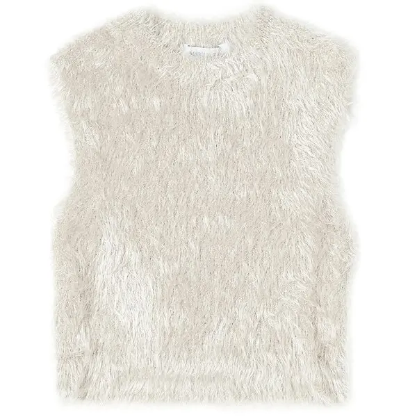 Marine Serre Puffy Knit Crop Top In White - 70% Off | Editorialist