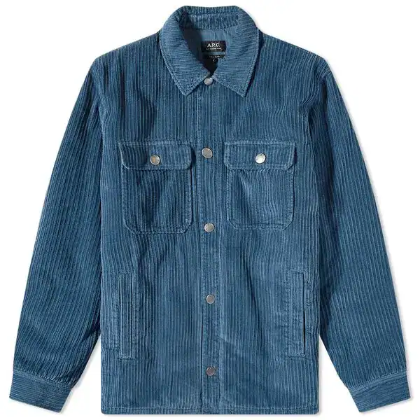 A.P.C. Alex Shirt Jacket In Steel Blue - 65% Off | Editorialist