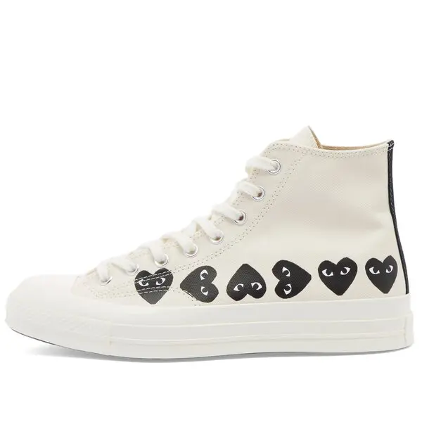 Play Comme Des Garcon X Converse Multi Heart High Sneakers - Beige