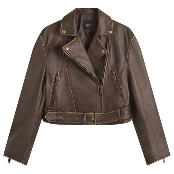 WEEKEND BY MAX MARA Leather Biker Jacket