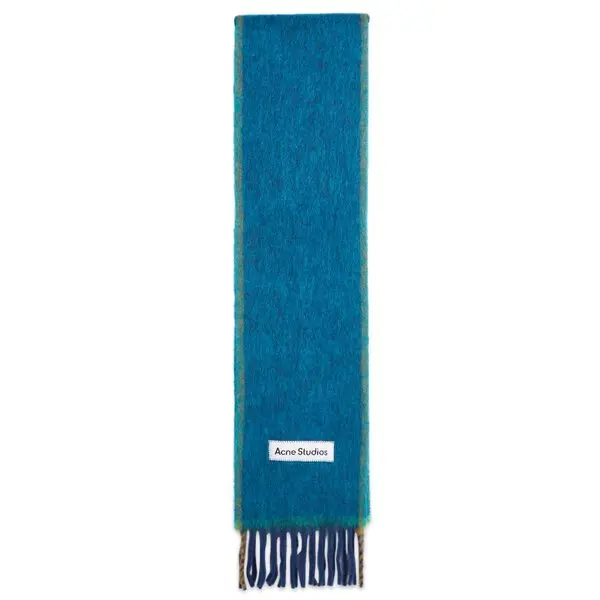 Acne Studios Vally Solid Scarf - Turquoise Blue