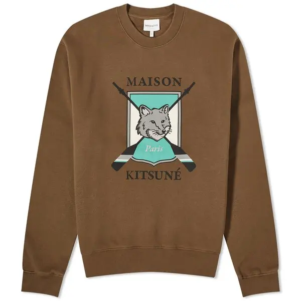 MAISON KITSUNE トレーナー COLLEGE FOX PRINTED Maison Kitsuné College Fox Printed Comfort Crew Sweat In