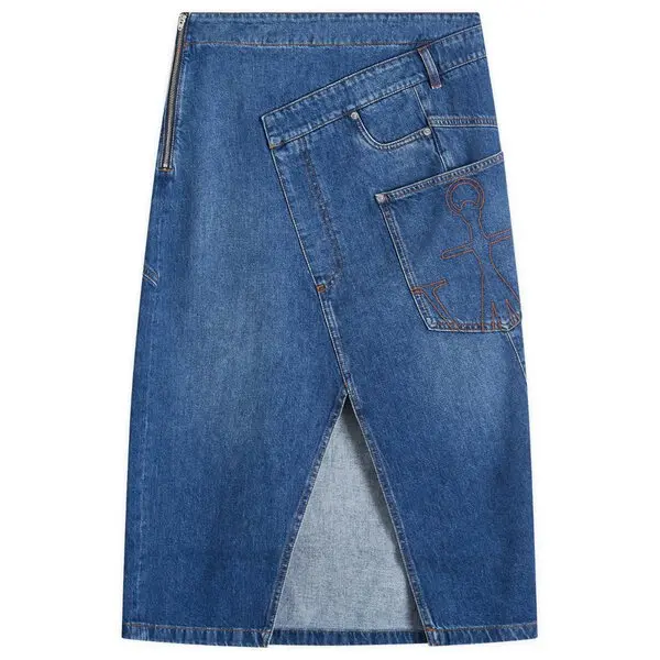JW Anderson Twisted Midi Skirt - Light Blue