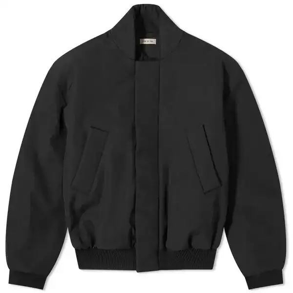 Fear Of God 8th Wool Cotton Bomber Jacket In Black - 55% Off