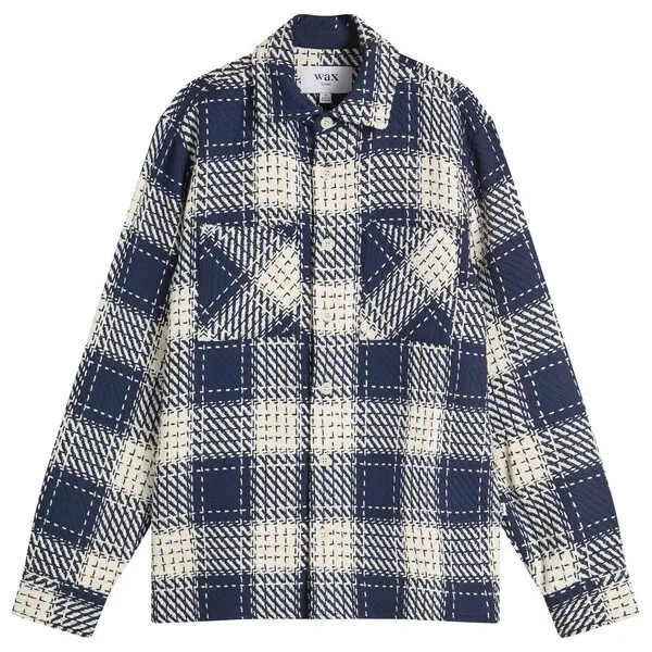 WAX LONDON Whiting Beatnik Overshirt - Marine