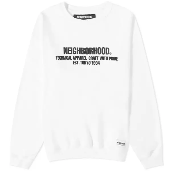 Neighborhood Classic Crew Sweater In White - 45% Off