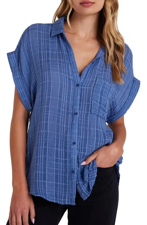 Bella Dahl Plaid Short Sleeve Button-up Shirt