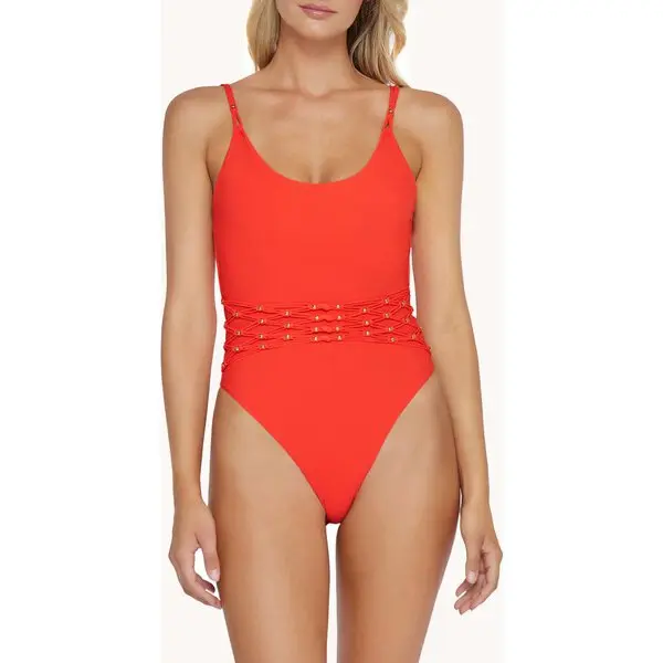 PQ Brynn Beaded One-piece Swimsuit - Milos
