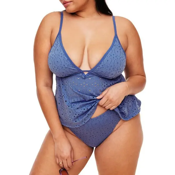 ADORE ME Bailee Crochet Tankini Top - Dark Blue