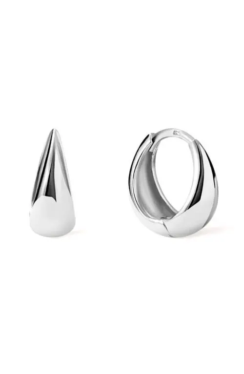 ANA LUISA Bold Huggie Earrings - Silver