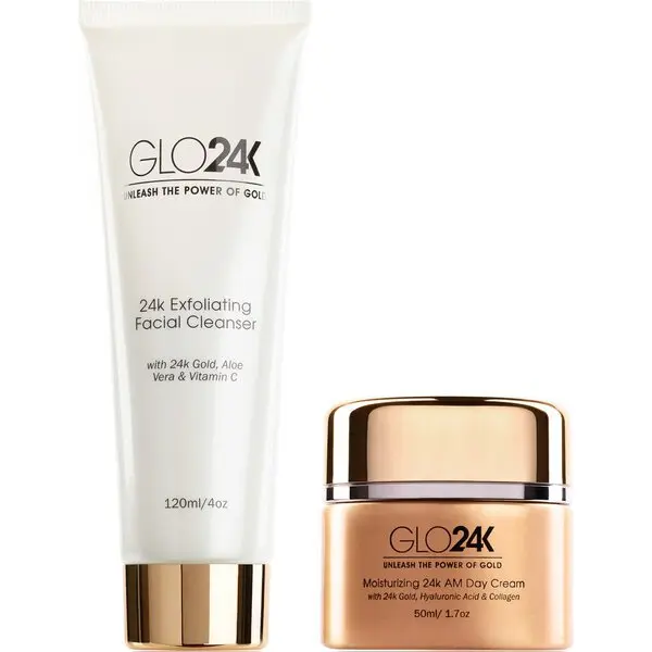 GLO24K Exfoliating Facial Cleanser & Day Cream - Na