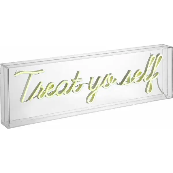 JONATHAN Y Treat Contemporary Glam Acrylic Box Usb Operated Led Neon Light