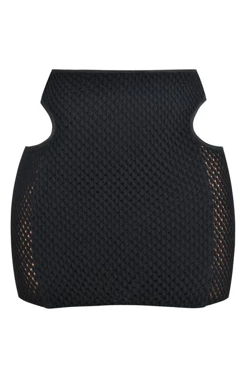 MISTRESS ROCKS Cutout Detail Pointelle Mini Skirt