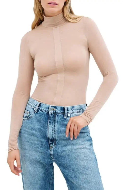 MARCELLA Amsterdam Sheer Turtleneck Top - Light Beige
