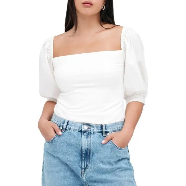 MARCELLA Alana Mixed Media Top - Off White