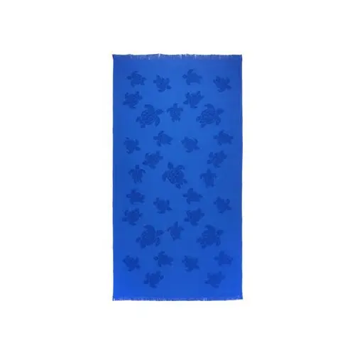 Vilebrequin Beach Fouta In Cotton Jacquard Turtles - Marrakech