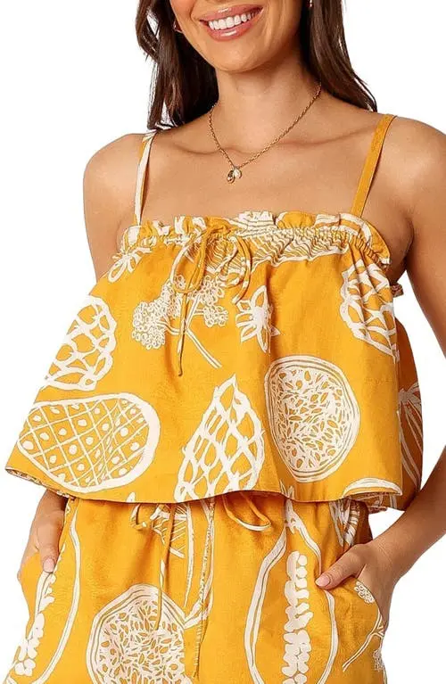 PETAL & PUP Honey Mixed Print Top