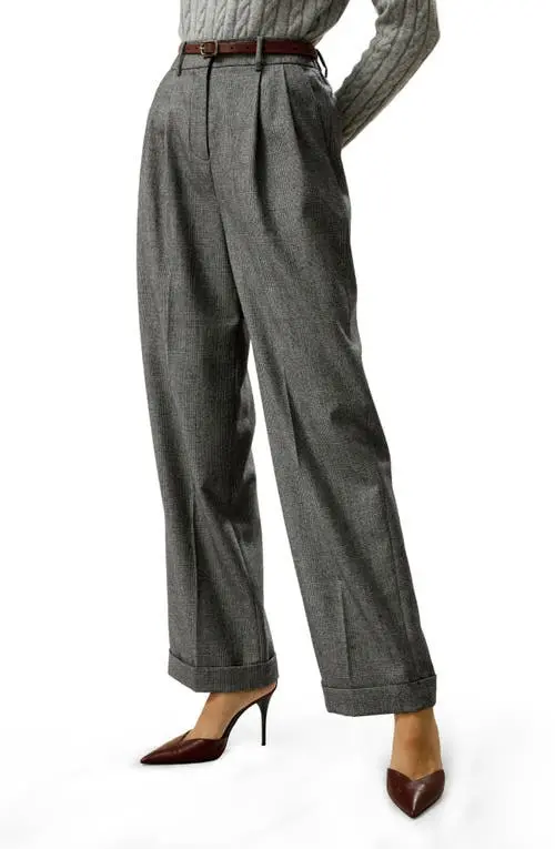 Lilysilk Wide-leg Wool-flannel Suit Trousers