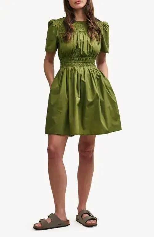 Nobody'S Child Natalia Organic Cotton Fit & Flare Minidress In Green - 54%  Off | Editorialist