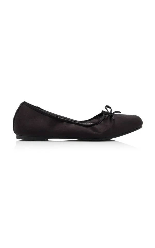 Balenciaga Distressed Satin Ballet Flats