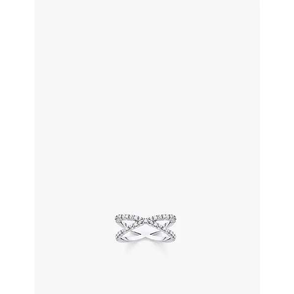 THOMAS SABO Crossover Dots Sterling-silver And Zirconia Ring