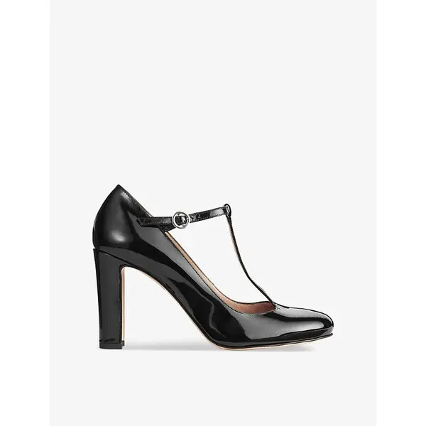 LK BENNETT Annalise T-bar Patent-leather Court Shoes - Bla-black